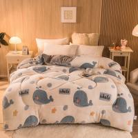 China Customized Logo Bedspread Quilt Velvet Embroidery Warm Thick Quilt Winter Quilt Plush Ready for sale