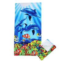 China Customized Designs Supported Super Soft Printed Microfiber 100% Polyester Beach Towel for sale