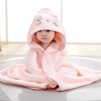 China Cartoon Animal Kids Soft Microfiber Coral Fleece Hooded Bath Towel for Boys and Girls for sale