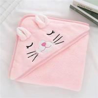 China Cartoon Animal Kids Soft Microfiber Coral Fleece Hooded Bath Towel for Boys and Girls for sale