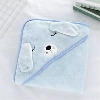 China Cartoon Animal Kids Soft Microfiber Coral Fleece Hooded Bath Towel for Boys and Girls for sale