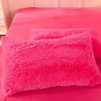 China Customizable Modern Style Rainbow Color Faux Fur Velvet Fluffy Plush Soft Bedding Set for sale