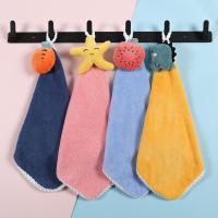 China 25*25cm Multi Color Coral Velvet Hand Wipes for Soft Absorbent Kitchen Hanging Towel for sale
