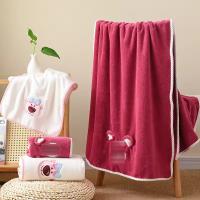 China Plush Coral Velvet Face Towel Set Adorable Cartoon Design Perfect for Kids' Bath Time for sale