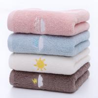 China All-aged Customized Size Embroidery Logo Cotton Towel For Men Women Soft Thickened Towels SOLID COLOR for sale