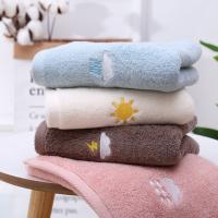 China All-aged Customized Size Embroidery Logo Cotton Towel For Men Women Soft Thickened Towels SOLID COLOR for sale