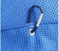 China Custom Printed Logo Microfiber Golf Towel with Waffle Design and Hook 30*50cm/40*60cm for sale