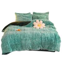 China Rainbow Color Luxury Shaggy Super Soft Warm Mink Velvet Crystal Velvet Bedding Sets for sale