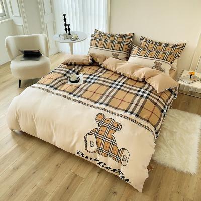 China Luxury Lattice Bear Fashion Design Duvet Cover Bed Sheets Set for Children and Adults for sale