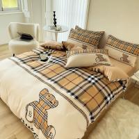 China Luxury Lattice Bear Fashion Design Duvet Cover Bed Sheets Set for Children and Adults for sale