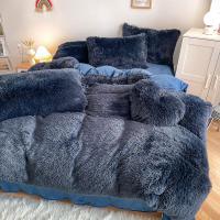China Christmas Luxury Shaggy Super Soft Warm Mink Velvet Duvet Bedding for Autumn Winter for sale