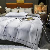 China Custom Solid Color Washing Silk Quilt Cover Full Size Duvet Cover Bed Sheet Set with 1 for sale