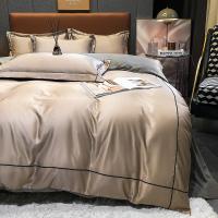 China Custom Solid Color Washing Silk Quilt Cover Full Size Duvet Cover Bed Sheet Set with 1 for sale