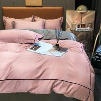 China Custom Solid Color Washing Silk Quilt Cover Full Size Duvet Cover Bed Sheet Set with 1 for sale