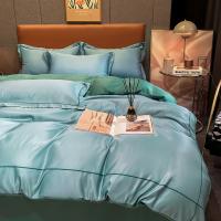 China Custom Solid Color Washing Silk Quilt Cover Full Size Duvet Cover Bed Sheet Set with 1 for sale
