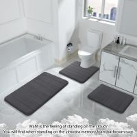 China Comfortable and Durable Rectangle Memory Foam Bath Mat Rug 3pcs Bathroom Floor Rugs for sale