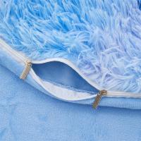 China Blue Tie Dye Gradient Luxury Shaggy Duvet Bedding Set with 133x72 Fabric Density for sale