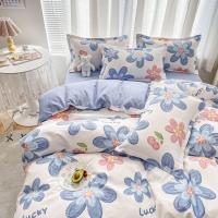 China 200TC Washed Cotton Luxury Printed Polyester Duvet Cover Bed Sheet Bedding Set for King for sale