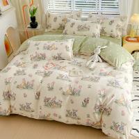 China 200TC Washed Cotton Luxury Printed Polyester Duvet Cover Bed Sheet Bedding Set for King for sale