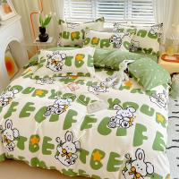 China 200TC Washed Cotton Luxury Printed Polyester Duvet Cover Bed Sheet Bedding Set for King for sale