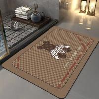 China Customized Color Non Slip Bathroom Mat Rug Super Absorbent Stain Resistant PVC Bathmat for sale