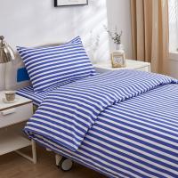 China Customized Hospital Medical Fitted Bedding Set Solid Striped 100% Cotton Fabric 3 Piece for sale