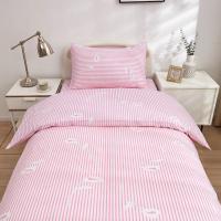 China Customized Hospital Medical Fitted Bedding Set Solid Striped 100% Cotton Fabric 3 Piece for sale