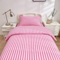 China Customized Hospital Medical Fitted Bedding Set Solid Striped 100% Cotton Fabric 3 Piece for sale
