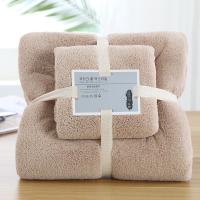 China Everyone Age Group Customized Logo Coral Fleece Towel Set 2 Piece Microfiber Towel for sale