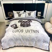 China 50 Fabric Count Brushed Cotton 4-In-1 Bedding Set White King Size Duvet Cover Bed Sheet for sale