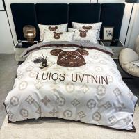 China 50 Fabric Count Brushed Cotton 4-In-1 Bedding Set White King Size Duvet Cover Bed Sheet for sale