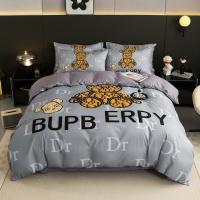 China 50 Fabric Count Brushed Cotton 4-In-1 Bedding Set White King Size Duvet Cover Bed Sheet for sale