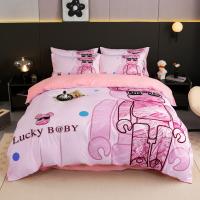 China 50 Fabric Count Brushed Cotton 4-In-1 Bedding Set White King Size Duvet Cover Bed Sheet for sale