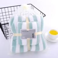 China Two-piece Absorbent Coral Fleece Bath Towel Set for in Pink Blue Green Purple or Brown for sale