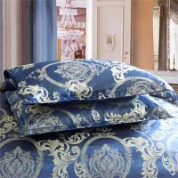 China European Style Embroidery Satin Bedding Set 3 Piece Duvet Cover Bed Sheet Pillow Case for sale
