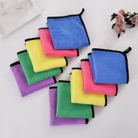 China Car Wash Towel Coral Velvet Cleaning Absorbent Rag Microfiber Car Towel Custom 30*30cm for sale