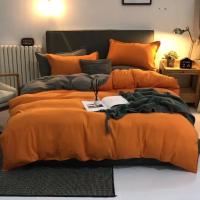China King Size Luxury Bedding in Solid Color Linen and Microfiber Comforter European Style for sale