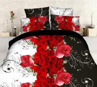 China Home Customized Color Microfiber Quilt Cover Bed Sheet Bedding Set with Digital Print for sale