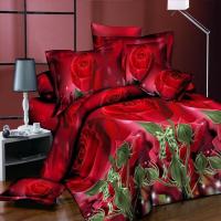 China Home Customized Color Microfiber Quilt Cover Bed Sheet Bedding Set with Digital Print for sale