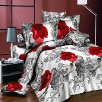 China Home Customized Color Microfiber Quilt Cover Bed Sheet Bedding Set with Digital Print for sale