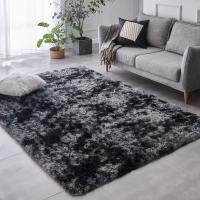 China Custom Area Rugs for Living Room Home Decorative Fluffy Floor Carpet Mat Tie Dyed Light Grey Rug for sale
