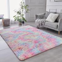 China Custom Area Rugs for Living Room Home Decorative Fluffy Floor Carpet Mat Tie Dyed Light Grey Rug for sale