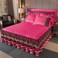 China Custom Printed Bed Sheets Embroidery Lace Bed Skirt for European and American Style for sale