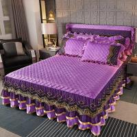 China Custom Printed Bed Sheets Embroidery Lace Bed Skirt for European and American Style for sale