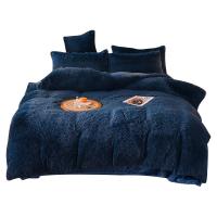 China 128x68 Fabric Density Mink Fur Velvet Fluffy Plush Bedding Set 4 Pieces Rainbow Color for sale
