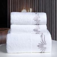 China Hotel and Household Pure Cotton Towels with Custom Logo in White Color Scheme for sale