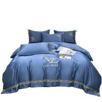 China Luxury Embroidery Washed Cotton Silk 4 Pcs King Size Bedding Set for Elegant Home Decor for sale