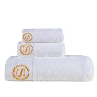 China Child-Proof White Hotel Towel Set with Pure Cotton Embroidered Personalization for sale