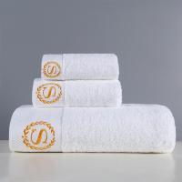 China Child-Proof White Hotel Towel Set with Pure Cotton Embroidered Personalization for sale