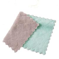 China Thickened Coral Fleece Dishcloth Microfiber for Household Cleaning Sustainable Pattern for sale